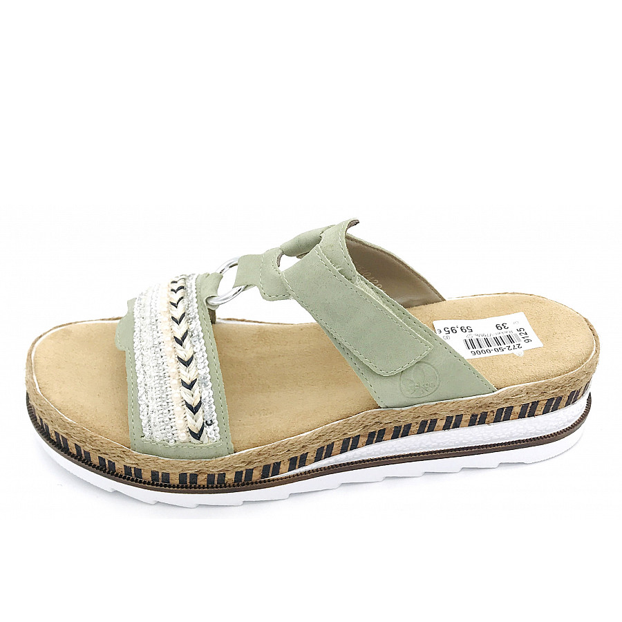 Rieker fsk damen sandalen Pantolette grün V79M6-52 Weite G